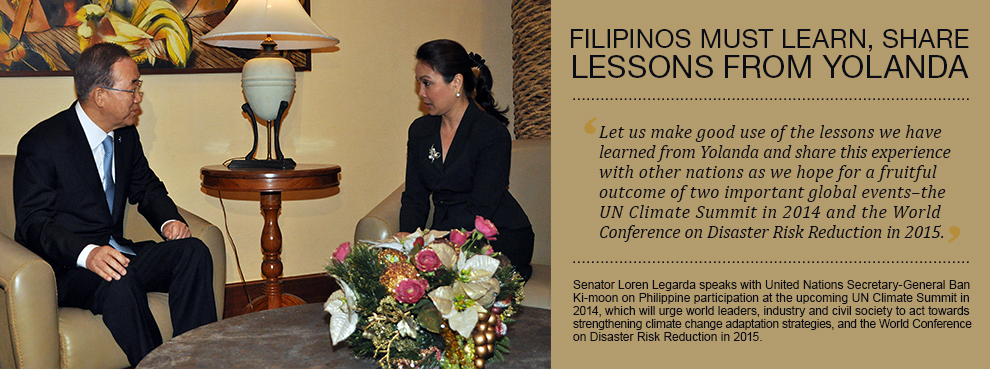 Legarda: Filipino Communities Must Learn, Share Lessons from Yolanda ...